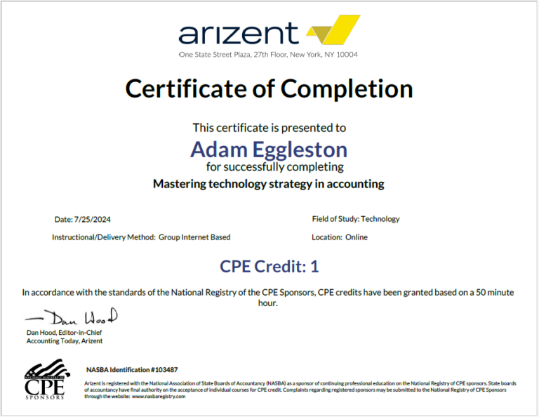 SourceMedia Accounting Today - CPE Certificate - SimpleCert SourceMedia Accounting Today - CPE Certificate - SimpleCert