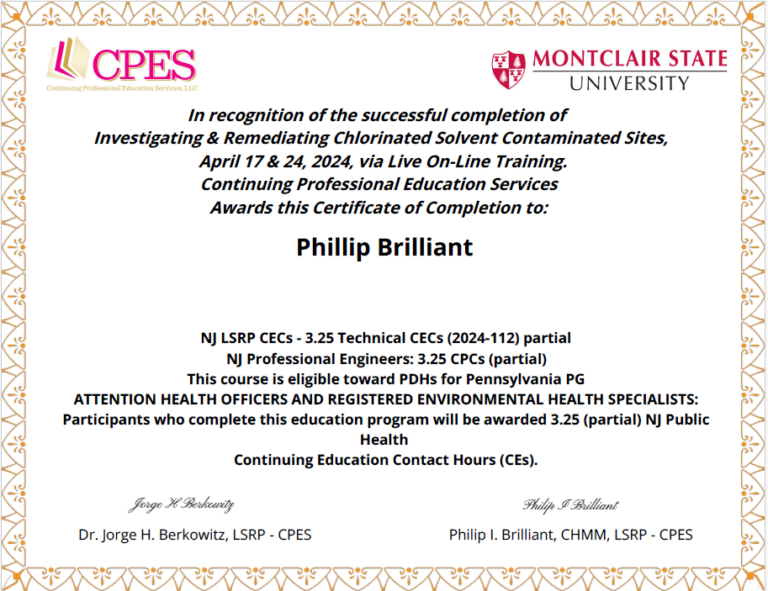 CPES Certificates of Completion
