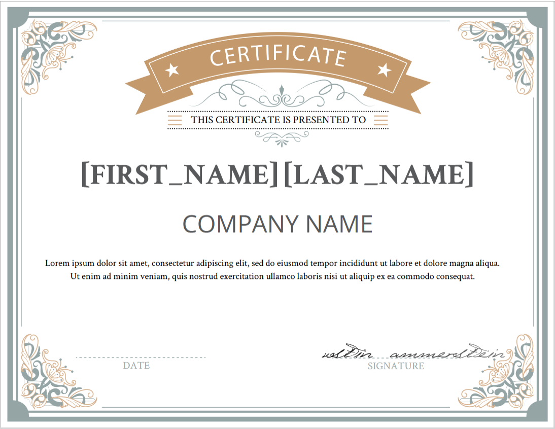 Real Estate Certificates and Award Templates - SimpleCert®
